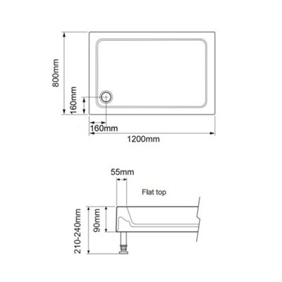 Mira Flight Shower Tray Rectangular Deep Profile Stone Resin Waste 1200 ...