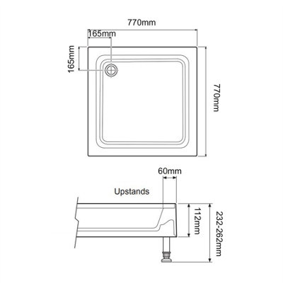 Mira Flight Shower Tray Square Deep Profile 4 Upstands Stone Waste 760 ...