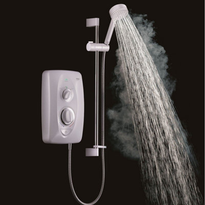 Mira Jump Multi-Fit Electric Shower 7.5kw White Chrome Bathroom 1.1788.477
