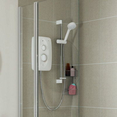 Mira Jump Multi-Fit Electric Shower 7.5kw White Chrome Bathroom 1.1788.477
