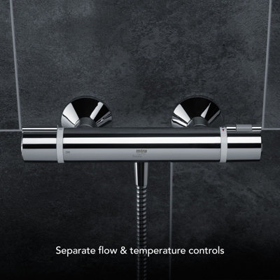 Mira Relate EV Mixer Shower Thermostatic 90mm Head Chrome Modern 2.1878.001