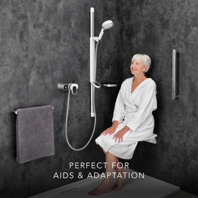 Mira Select Flex Thermostatic Exposed Mixer Shower - White & Chrome