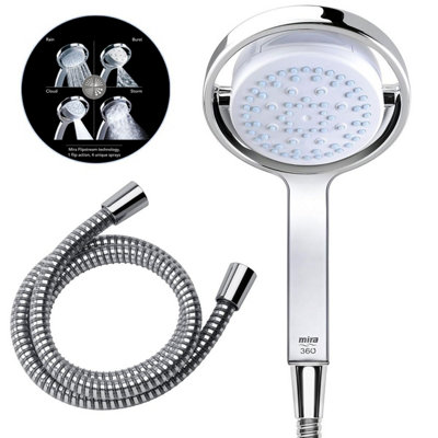 Mira Shower Head Chrome 360M 4 Spray Function Flipstream 1.25m Response ...