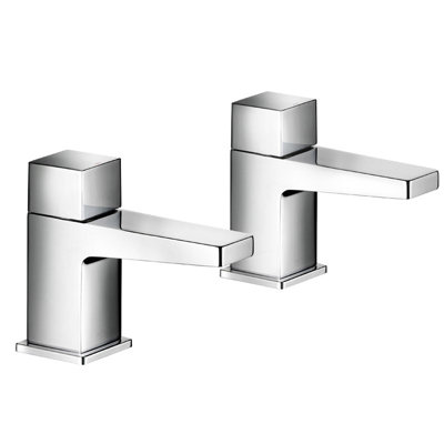 Mira Showers Honesty Square Bath Pillar Taps Chrome Bathroom - 1 Pair 2 ...