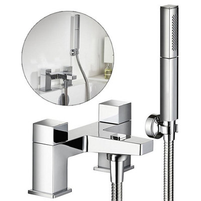 Mira Showers Honesty Square Single Lever Basin + Bath Shower Mixer Kit ...