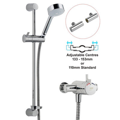 Mira Showers Mini Duo Mixer Shower Exposed EV Mixer Shower Chrome 110mm ...