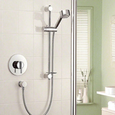 Mira Showers Silver BIV Mixer Shower Built In Recessed Valve + Riser + Head