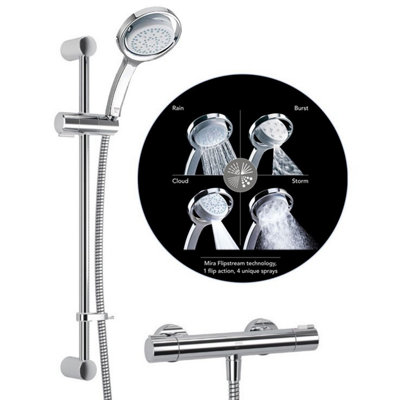MIRA SHOWERS THERMOSTATIC BAR MIXER 360M SHOWER CHROME + 4 SPRAY ...