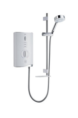 Mira Sport MAX AirBoost Electric Shower 9.0kW White Chrome + Riser Rail ...