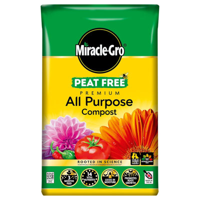 Miracle-Gro 50L All Purpose Peat Free Compost Enriched Plant Feed for ...