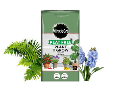 Miracle Gro All Purpose Compost Peat Free Plant & Grow Light Potting ...