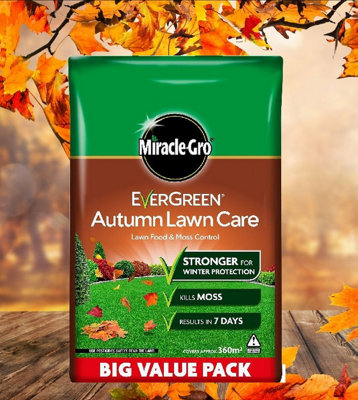 Miracle Gro Autumn Lawn Care Fertiliser Moss Killer and Lawn Feed 360m2 ...