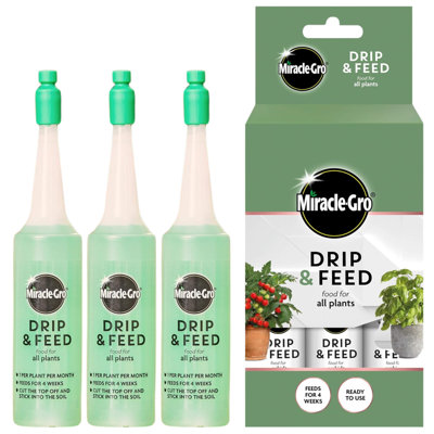 Miracle-Gro Drip and Feed All Purpose Pack 3 Liquid Plant Food Slow ...