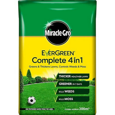 Miracle-Gro Evergreen Complete 4 in 1 200m² Lawn Feed, Weed & Moss Killer