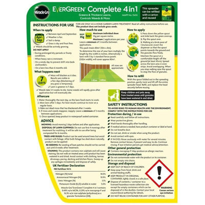 Miracle Gro Evergreen Complete 4 in 1 Spreader Weed and Moss Killer ...