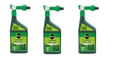MIRACLE-GRO EVERGREEN FAST GREEN SPRAY & FEED LIQUID 1L PACK OF 3