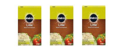 Miracle-Gro Lime Natural Soil Improver 3.5Kg Pack of 3