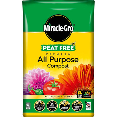 Miracle-Gro Organic Fruit & Veg Peat Free Compost 40L Natural Growing ...
