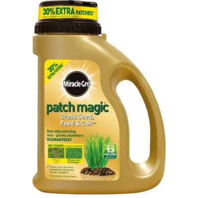 Miracle-Gro Patch Magic Jug 1015g Grass Seed Feed and Coir Lawn Repair ...