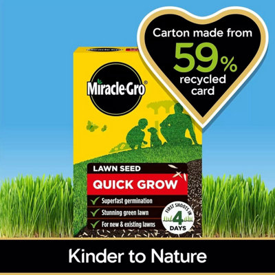 Miracle-Gro Quick Grow Lawn Seed 16m2 Value Pack for Rapid Green Grass ...