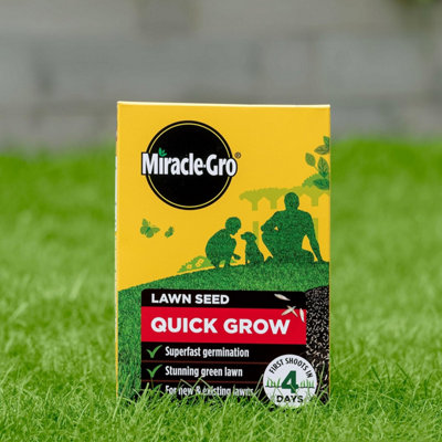 Miracle-Gro Quick Grow Lawn Seed 28m² Fast Growing Grass Seed for Patch ...