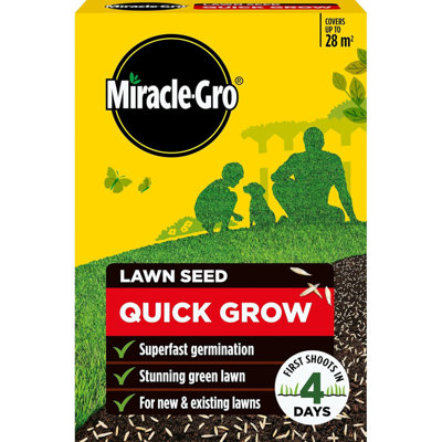 Miracle Gro Quick Grow Lawn Seed 28m2 Fast Growing Hardwearing Grass ...