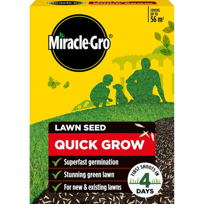 Miracle-Gro Quick Grow Lawn Seed 56m² Fast Growing Grass Seed for Patch ...
