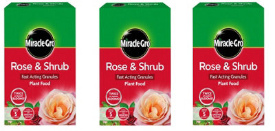 Miracle-Gro Rose & Shrub Plant Food Carton 3Kg Pack of 3