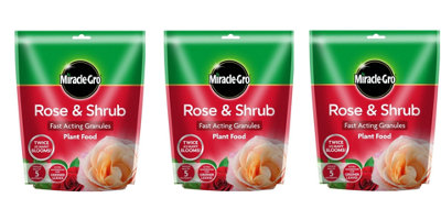 Miracle-Gro Rose & Shrub Plant Food Pouch 750g Pack of 3