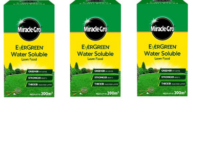 Miracle-Gro Water Soluble Lawn Food 1Kg 200m2 Pack of 3