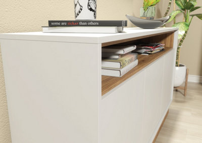 Mirage Loft Sideboard 130cm White & Dark Oak - Creative Furniture