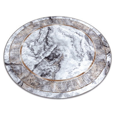 MIRO 51199.805 circle washing carpet Marble, greek anti-slip - grey ...