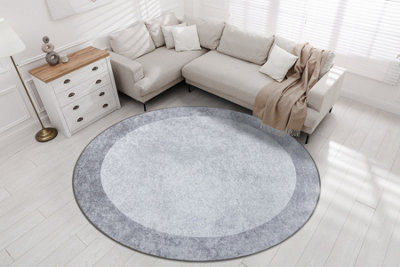 MIRO 51648.802 CIRCLE WASHING CARPET MARBLE ANTI-SLIP - LIGHT GREY ...