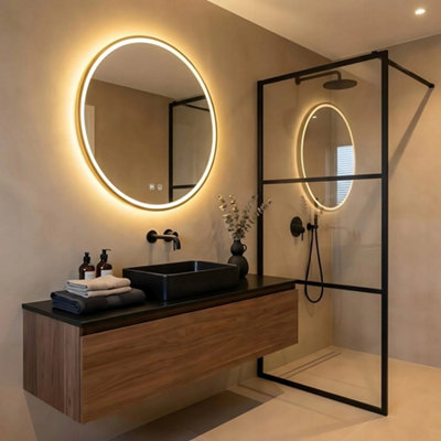 MIRROR REA LED MMJ 60CM GOLD 60X60X60CM