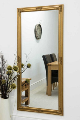 MirrorOutlet Austen Gold Elegant Full Length Wall Mirror 160 x 74cm ...