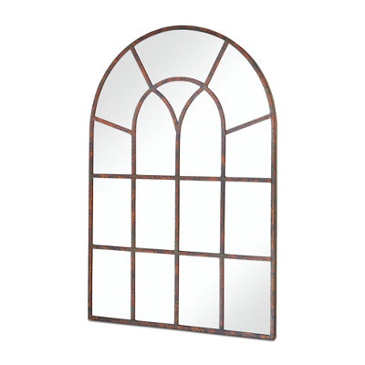 MirrorOutlet Chelsea Metal Arch shaped Decorative Window Effect Garden ...