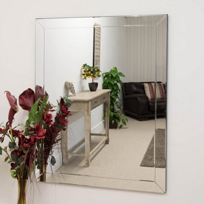 MirrorOutlet Horsley All Glass Modern Large Wall Mirror 137 x 107 CM