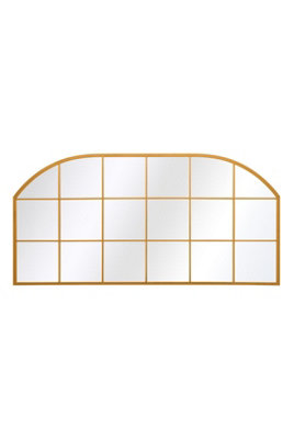 MirrorOutlet The Arcus Gold Metal Framed Window Arched Wall or Mantle ...