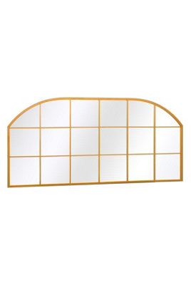 MirrorOutlet The Arcus Gold Metal Framed Window Arched Wall or Mantle ...