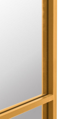MirrorOutlet The Arcus Gold Metal Framed Window Arched Wall or Mantle ...