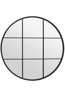 MirrorOutlet - The Circulus - Black Metal Frame Round Window Garden ...