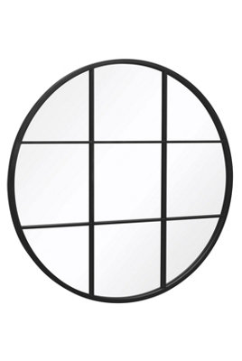 MirrorOutlet - The Circulus - Black Metal Frame Round Window Garden ...