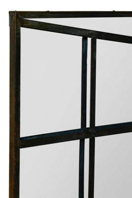 MirrorOutlet The Kirkby Rustic Metal Rectangle Shaped Decorative Window ...