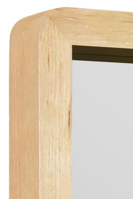 MirrorOutlet The Naturalis - Solid Oak Rounded Corner Leaner / Wall ...