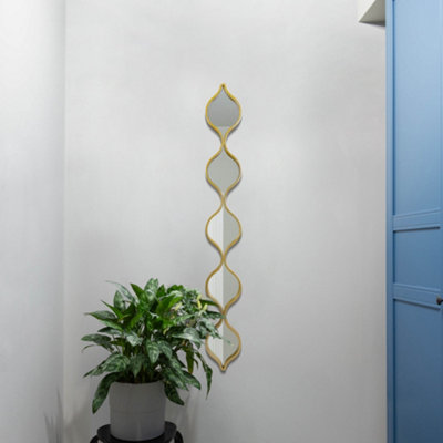 MirrorOutlet The Quinque Gold Metal Framed Tear Drop Wall Mirror 124CM ...