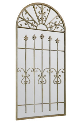 MirrorOutlet The Somerley Extra Large Rustic Framed Arched Gothic ...