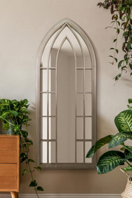 MirrorOutlet The Somerley Rustic Framed Arched Gothic Window Style ...