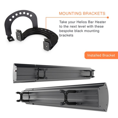 Mirrorstone 2400w Helios Infrared Bar Heater In Black Finish, Wall ...