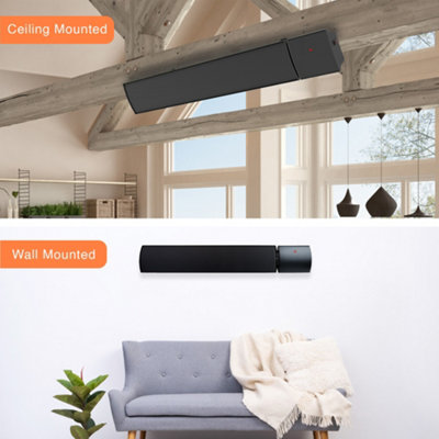 Mirrorstone 2400w Helios Infrared Bar Heater In Black Finish, Wall ...