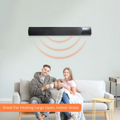 Mirrorstone 2400w Helios Infrared Bar Heater In Black Finish, Wall ...